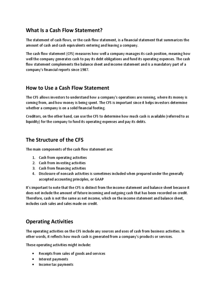 Cash Flow Statement | PDF | Cash Flow Statement | Bonds (Finance)
