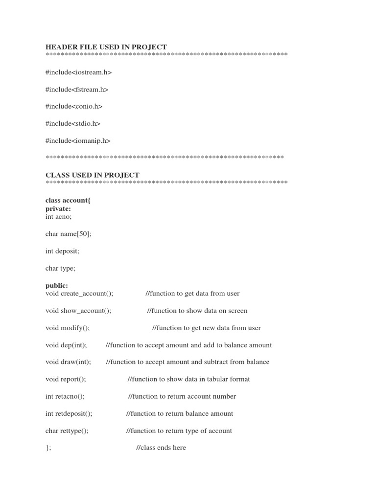 Bank Management System Code Example | PDF | Computer Data | Computing