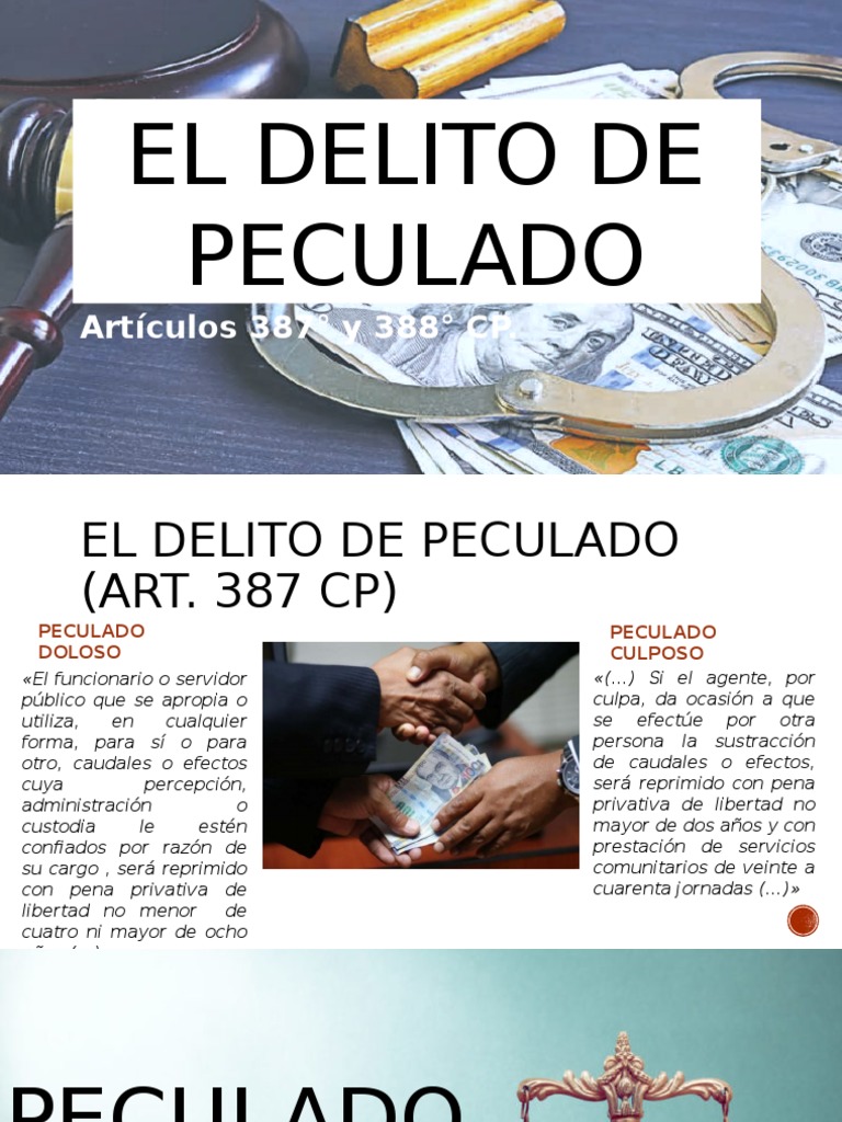 Peculado Doloso y Culposo | PDF | Intención (Derecho Penal) | Esfera ...