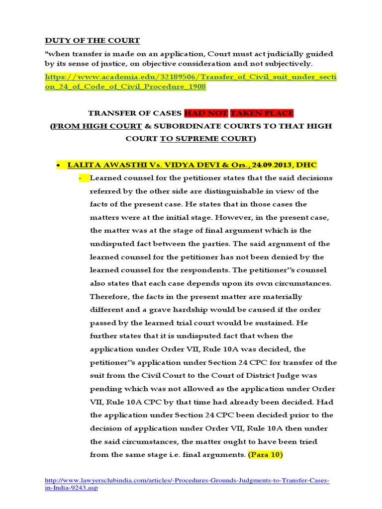 Transfer of Cases Research | PDF | Supreme Courts | Supreme Court Of India