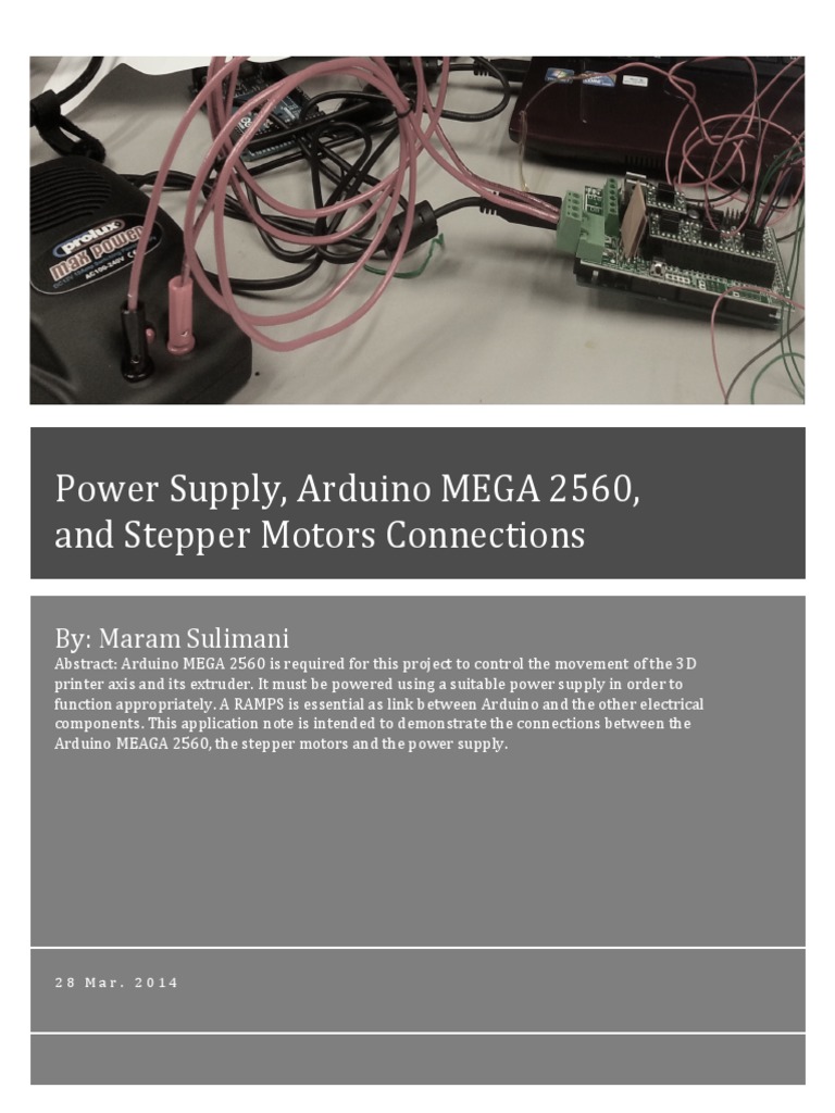 Power Supply, Arduino MEGA 2560, and Stepper Motors Connections ...