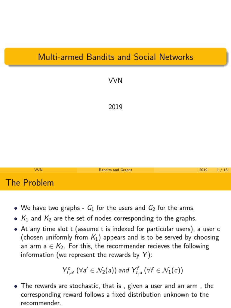 Bandits and Graphs | PDF | Theoretical Computer Science | Discrete Mathematics