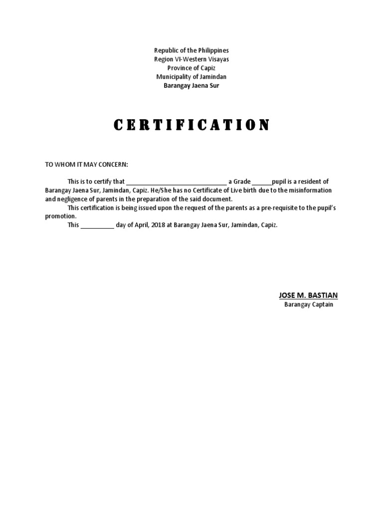 Certification For No Livebirth | PDF