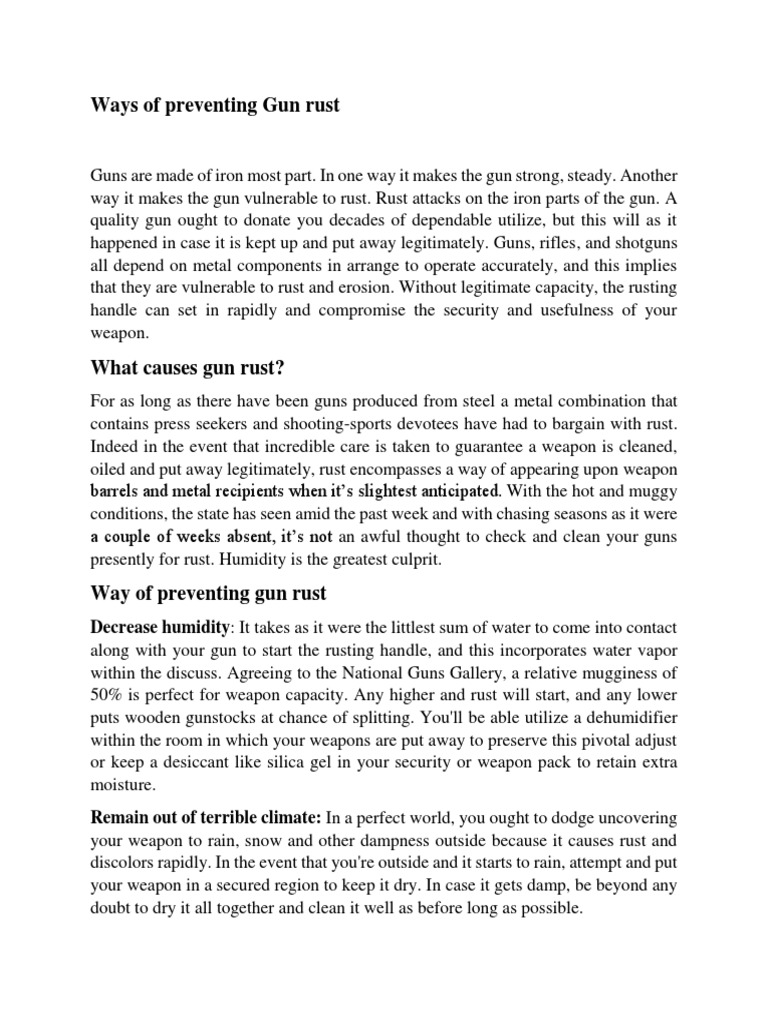 Preventing Gun Rust | PDF | Rust | Materials