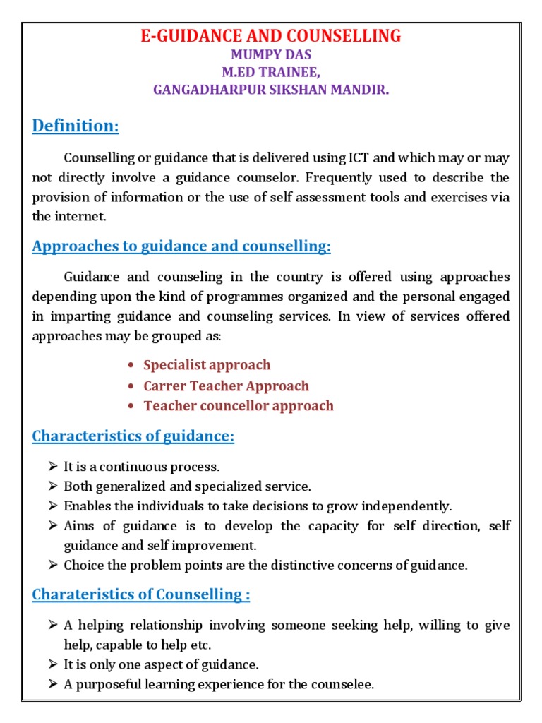 E-Guidance and Counselling | PDF | School Counselor | Educational ...