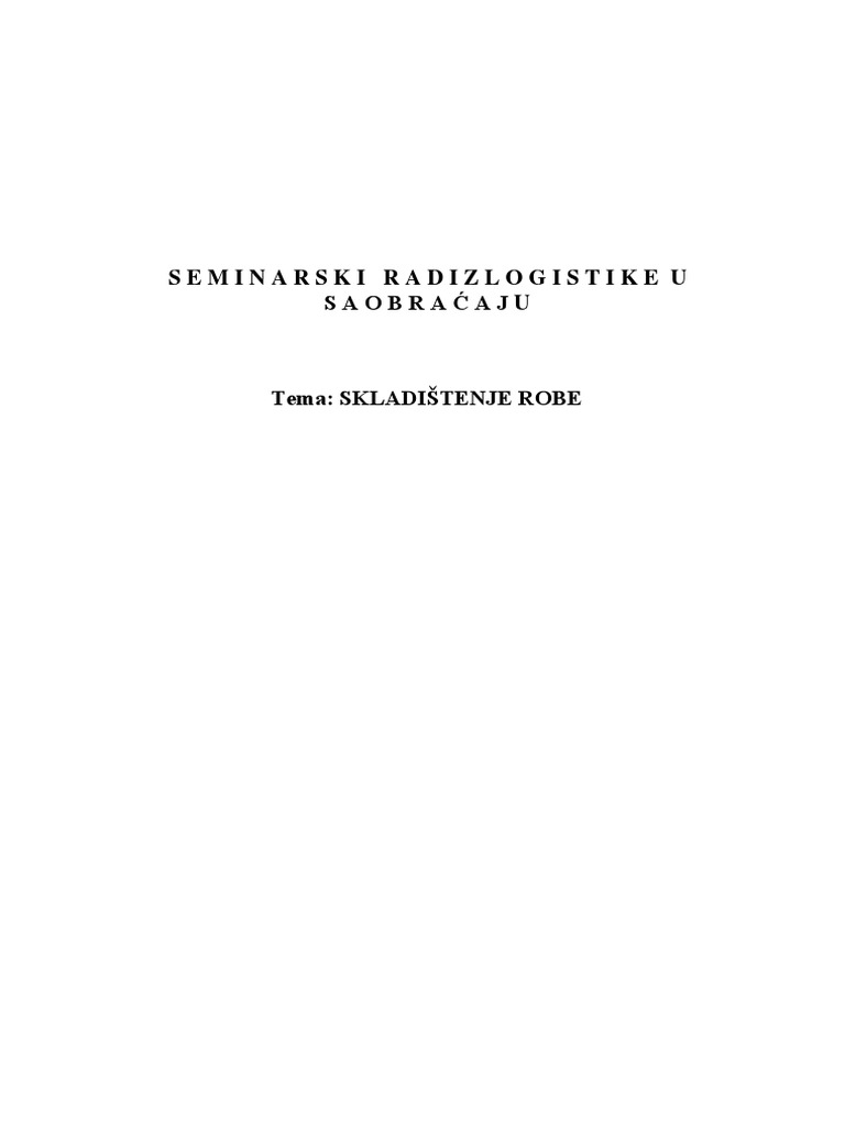 Skladistenje Robe | PDF