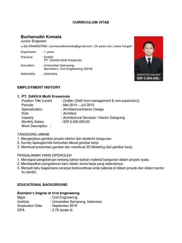 CV Burhan | PDF