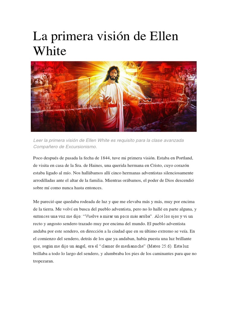 La Primera Visión de Ellen White | PDF | Jesús | Dios