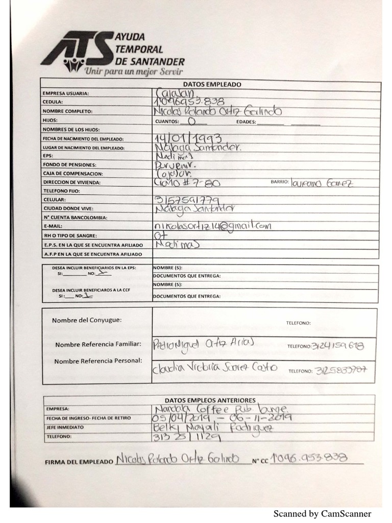 Datos Del Empleado | PDF