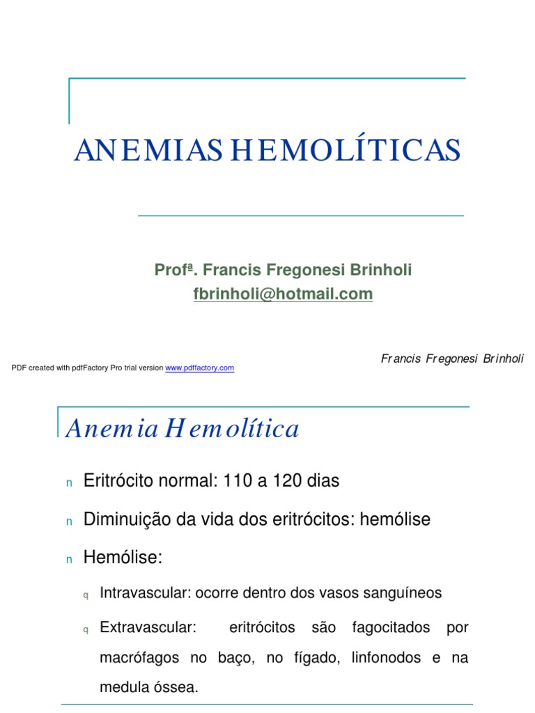 Hemólise: Intravascular e Extravascular | PDF | Anatomia | Sangue