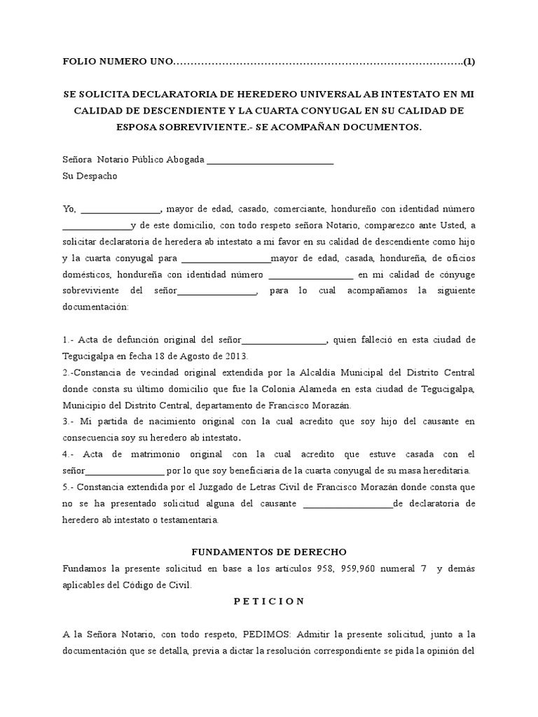 Declaratoria de Heredero | PDF | Información del gobierno | Justicia