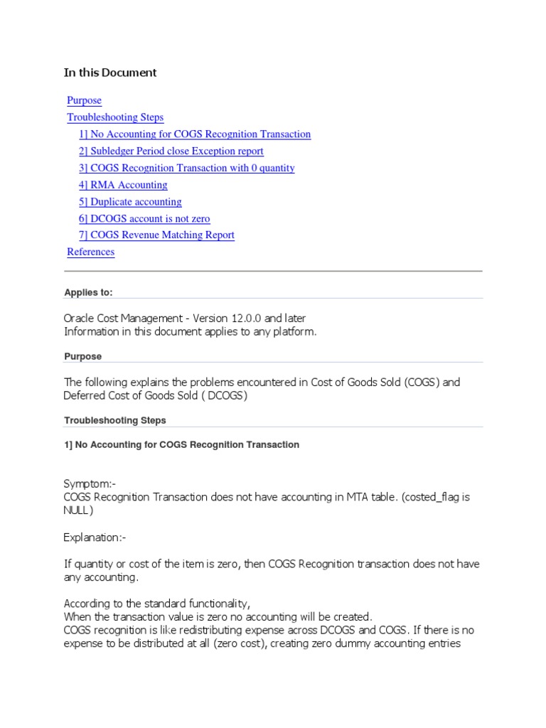 Cogs Dcogs PDF | PDF | Debits And Credits | Revenue