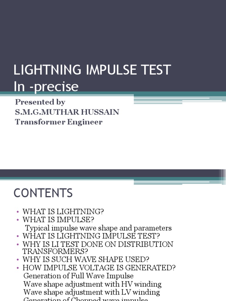 Lightning Impulse Test Parameters | PDF | Transformer | Insulator ...