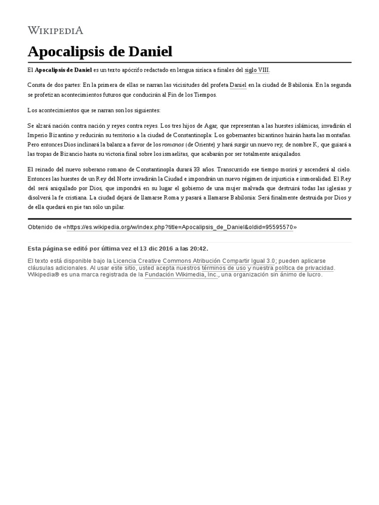 Apocalipsis de Daniel: Profecías y Visiones | PDF | Historia