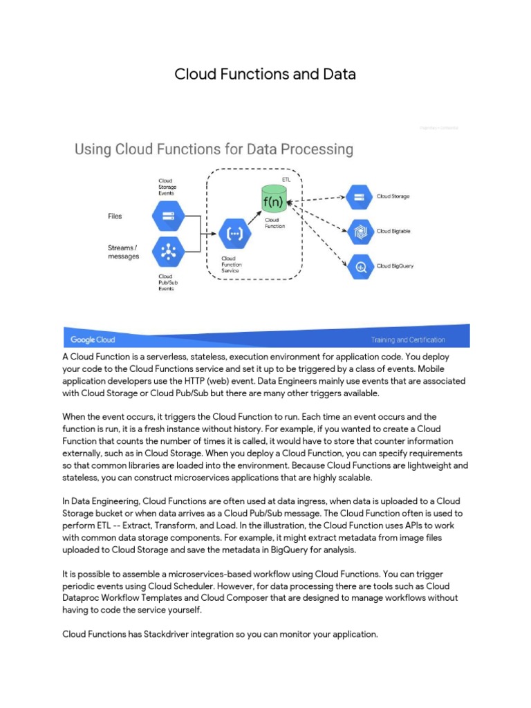 Using Cloud Functions For Data Processing PDF | Download Free PDF ...