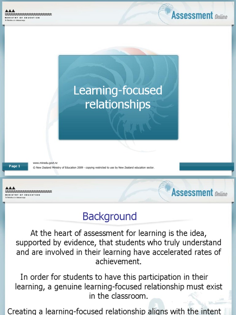 Learning Focused Relationships | PDF | Teachers | Classroom