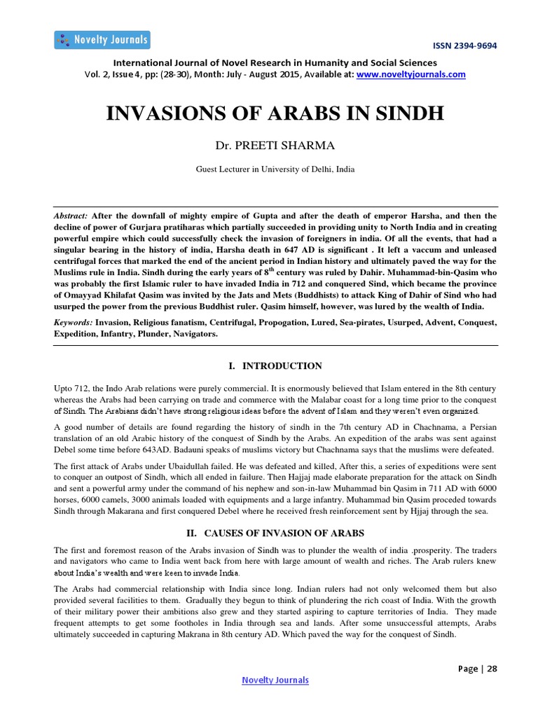 Invasion of Arabs | PDF | Sindh | Caliphate