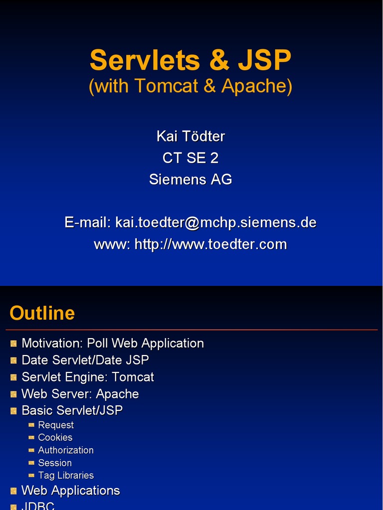 Servlets & JSP: (With Tomcat & Apache) | PDF | Java Server Pages | Java ...