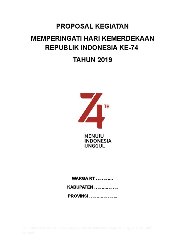 Cover Proposal Kegiatan Hut Ri RT Desa-Kelurahan Terbaru | PDF