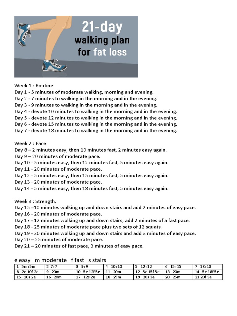 21 Day Walking Plan | PDF