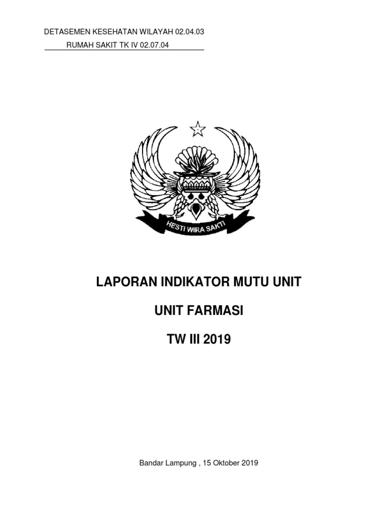 Laporan Indikator Mutu Unit Farmasi TW III | PDF