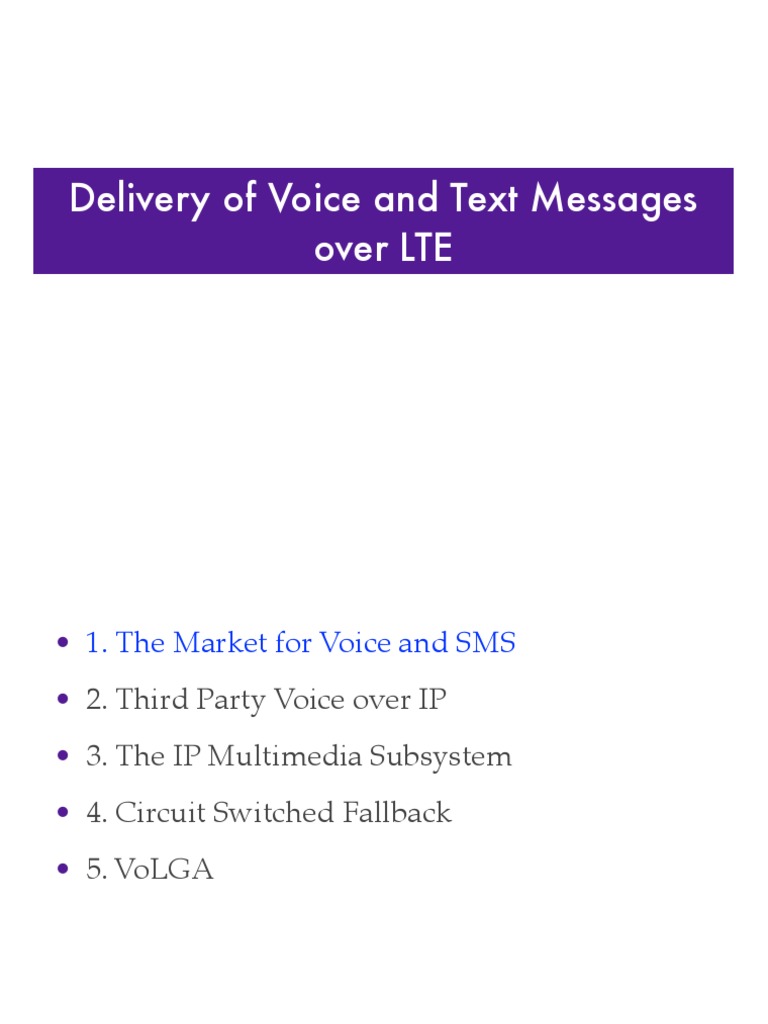 Voice and Text Messages Over LTE | PDF | Ip Multimedia Subsystem ...