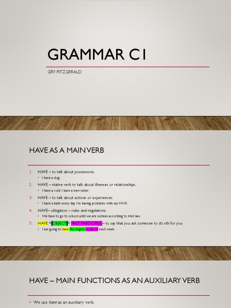 C1 Grammar | PDF | Verb | Philology