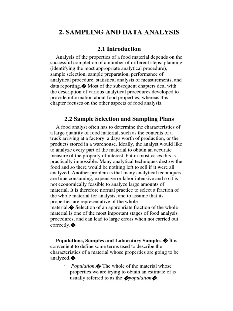 Sampling Plans and Considerations for Food Analysis: Ensuring ...