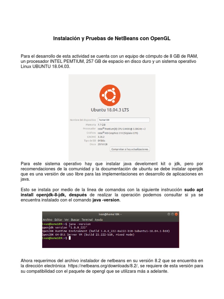 Instalación y Pruebas de NetBeans Con OpenGL Con Ubuntu | PDF ...