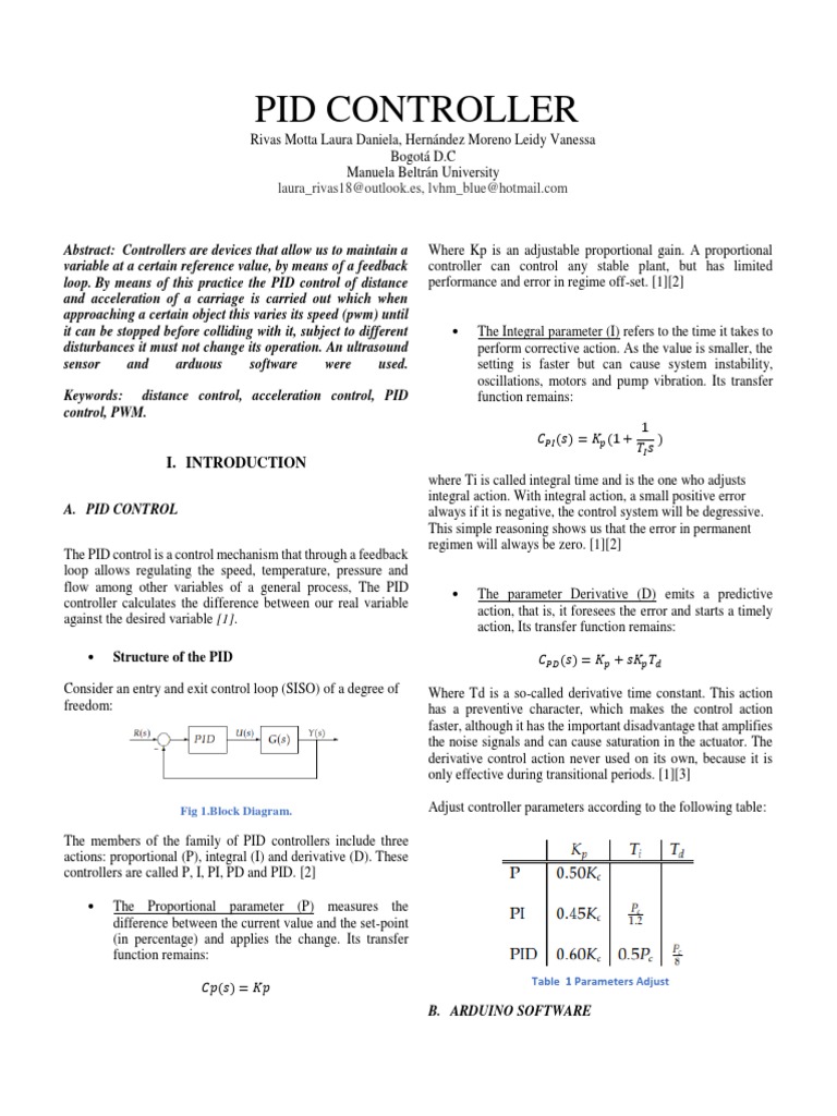 Sistema de Control PID | PDF | Control Theory | Manufactured Goods
