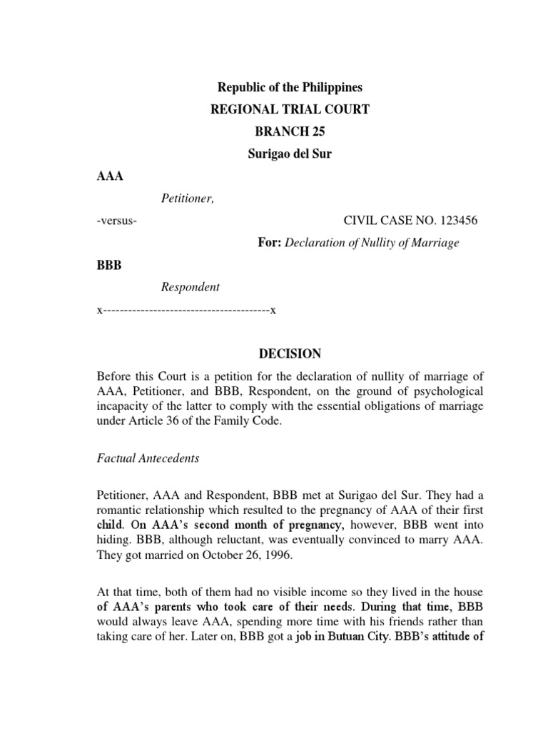 Republic of The Philippines Regional Trial Court Branch 25 Surigao Del ...