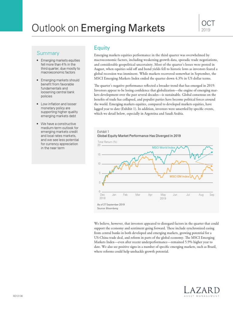 Lazard Outlook On EM-Oct 19 | PDF | Bonds (Finance) | Derivative (Finance)