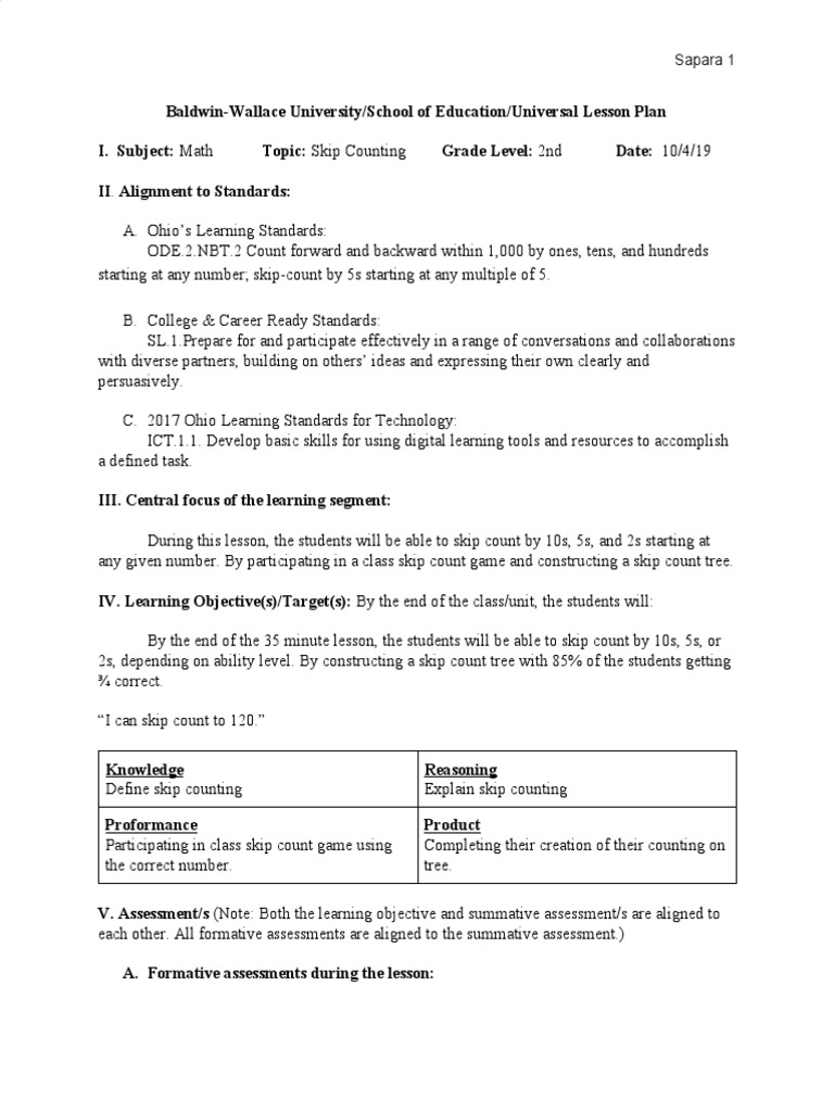 Skip Counting | PDF | Vocabulary | Teachers