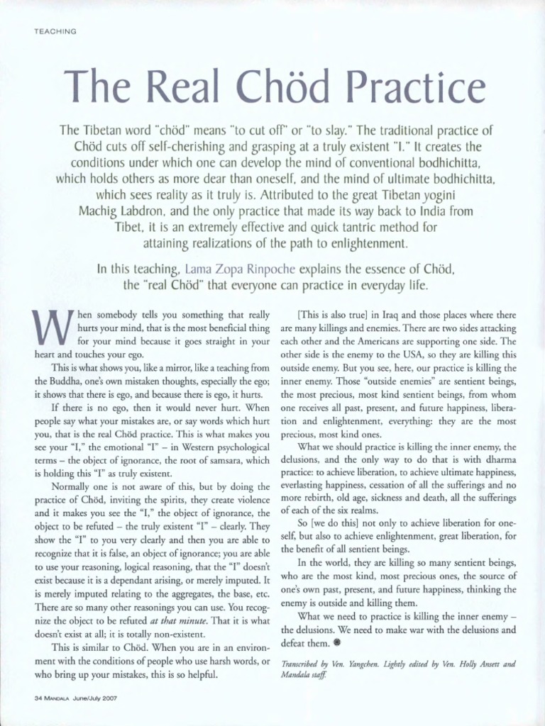 The Chod Practice of Tibet | PDF | Tibetan Buddhism | Nondualism