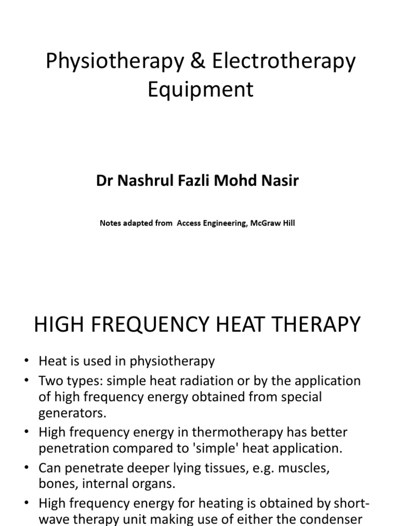 Physiotherapy And Electrotherapy Equipment Pdf Deep Brain
