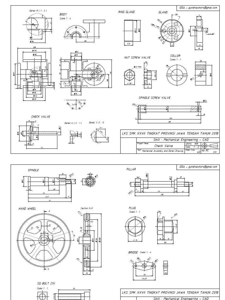 Check Valve Detail Drawings | PDF | Mechanical Engineering