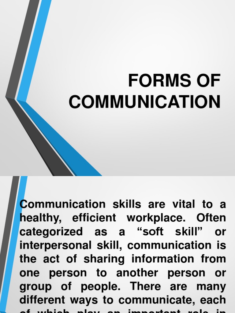 Forms of Communication | PDF | Interpersonal Communication | Nonverbal ...