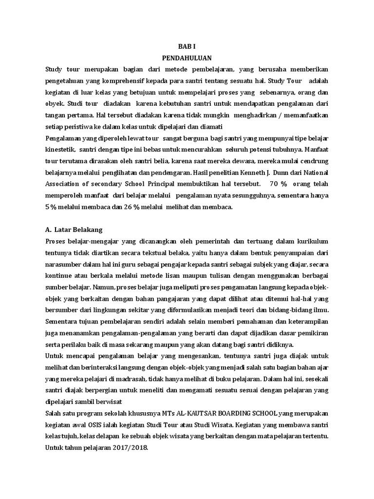 Proposal Study Tour | PDF