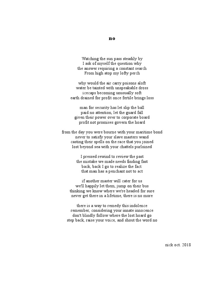 No | PDF | Law | Poetry