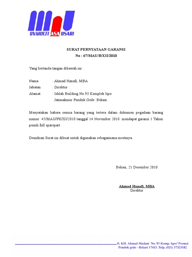 Kop Surat CV Mau Ut Komputer | PDF