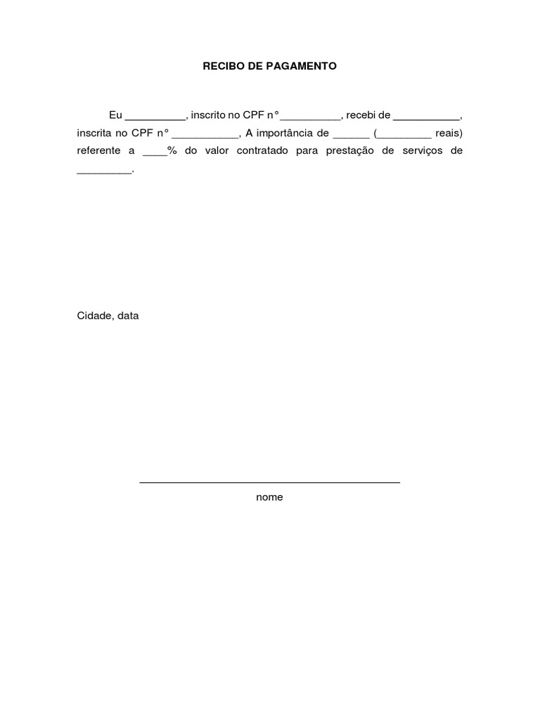 Modelo de Recibo PDF | PDF