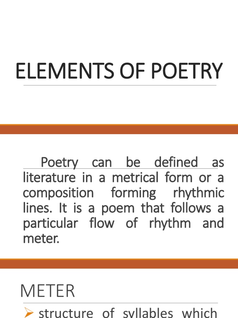 5 Elements of Poetry | PDF | Poetry