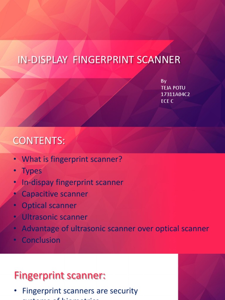 In Display Fingerprint | PDF | Fingerprint | Image Scanner