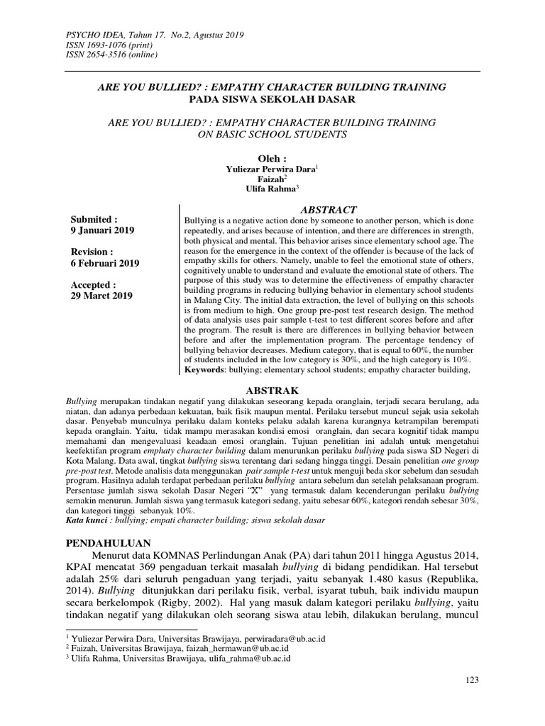 Are You Bullied?: Empathy Character Building Training | PDF | Behavioural Sciences | Action ...