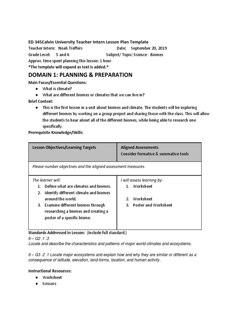Lesson Plan 1-3 | PDF | Temperate Climate | Climate