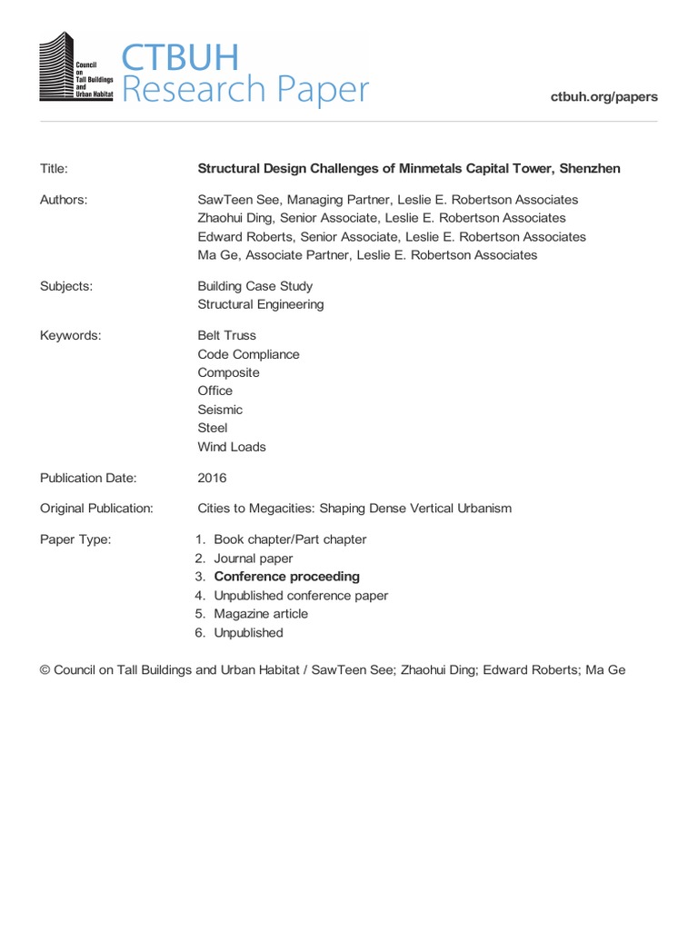 CTBUH - Structural Design Challenges of Minmetals Capital Tower ...