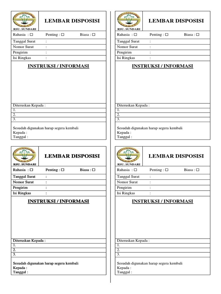 Lembar Disposisi | PDF