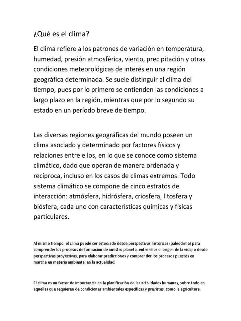 Qué Es El Clima | PDF | Clima | Herida