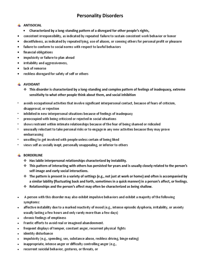 Personality Disorders | PDF | Mania | Mood Disorders