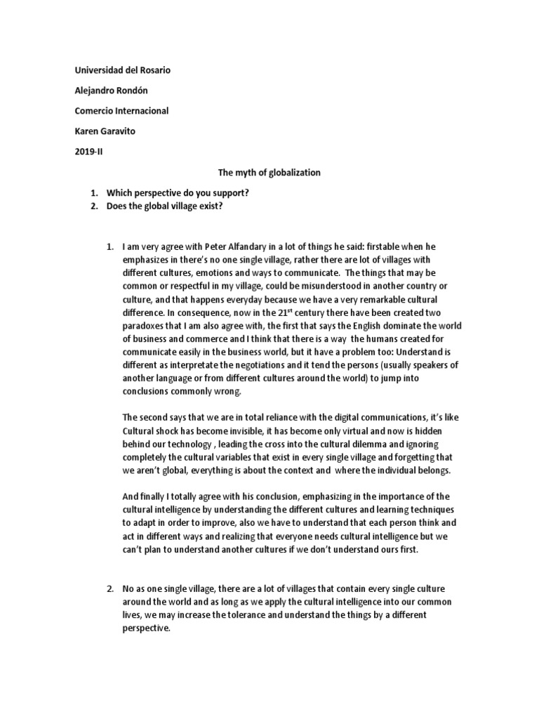 The Myth of Globalization | PDF | Psychological Concepts | Communication